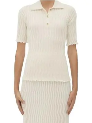 BOTTEGA VENETA Bottega Veneta Ribbed Knit Polo Shirt