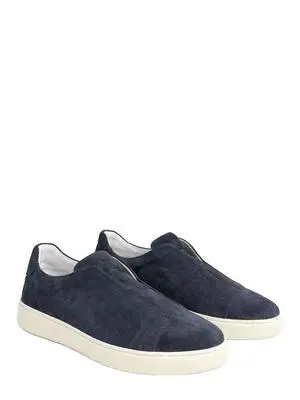 POCHE PARIS Suede Slip-on Sneakers - Blue