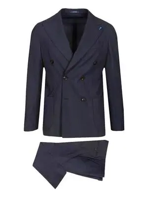 GUARINUCCI Pinstripe Double-breasted Suit - Blue