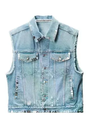 Alexander Wang Distressed Oversized Vest - Blue