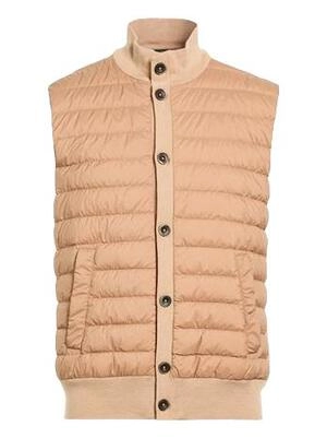 Herno Virgin Wool And Silk Vest With Goose Down Interior - Camel