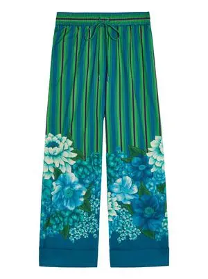 ALEMAIS Alémais Margo Striped Wide-leg Cropped Trousers - Multicoloured
