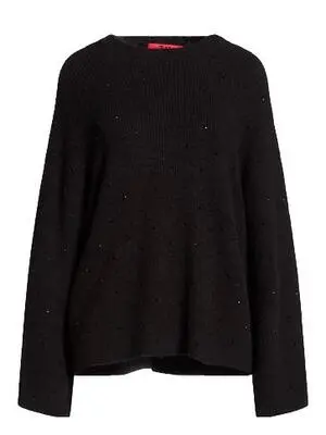 ANIYE BY Crewneck Embellished Pullover Sweater - Black