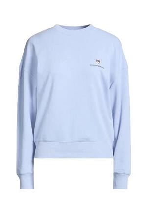 CHIARA FERRAGNI Crewneck Long Sleeve Sweatshirt - Light Blue