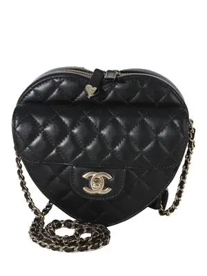 CHANEL Chanel Quilted Lambskin CC In Love Heart Bag