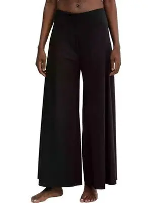 Guess Gaia Logo-patch Palazzo Pants - Black