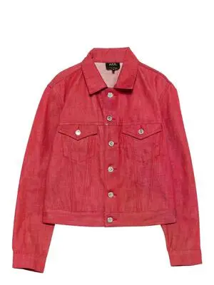 A.p.c. Denim Button-fastening Jacket - Red