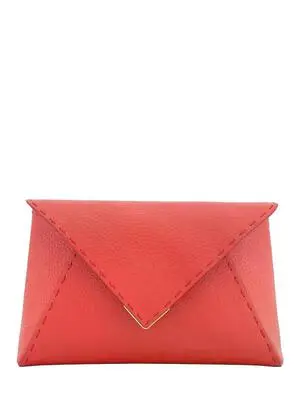 Tyler Ellis Small Lee Pouchet Leather Clutch Bag - Red