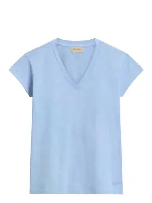 Woolrich Slub Texture V-neck T-shirt - Blue
