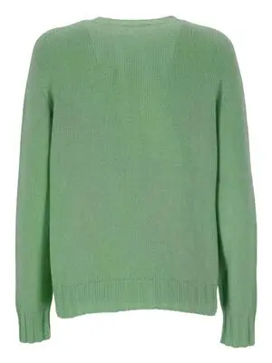 OLIVER LATTUGHI Ribbed-trim Cashmere Sweater - Green