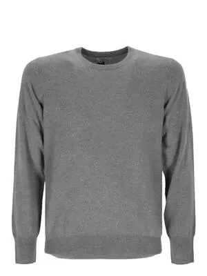 Soft Goat Knitted Crew Neck Sweater - Grey