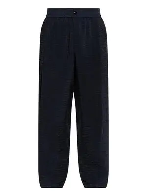 Giorgio Armani Crinkled Effect Trousers - Navy Blue