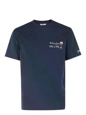 MC2 SAINT BARTH Portofino Embroidered T-shirt - Blue