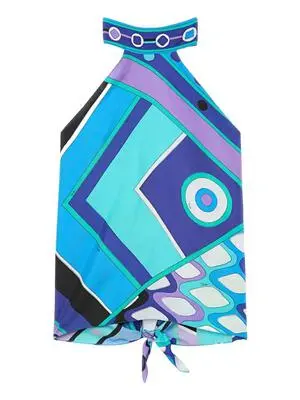 Emilio Pucci Vivara Print Halterneck Top - Blue