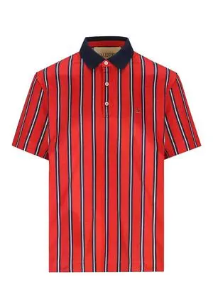 Valentino Garavani Stripe-print Polo Shirt - Red