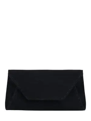 Tyler Ellis Eloise Suede Leather Clutch Bag - Black
