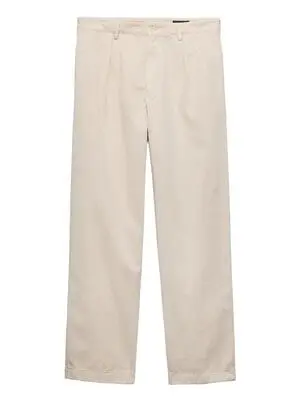 Prada Cotton Wide-leg Trousers - Cream