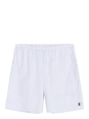 BY MALENE BIRGER Striped Relaxed Fit Shorts - Black And White Pinstripe