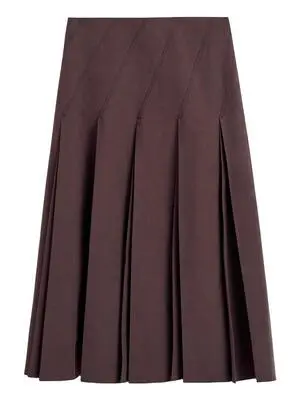 Cos Pleated Cotton-linen Midi Skirt - Red