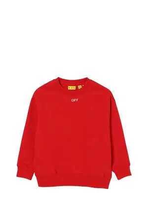 Off-White Long-sleeved Sweatshirt With Ribbed Details - Red