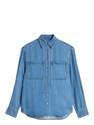 7 For All Mankind Military Shirt - Fill In Blue