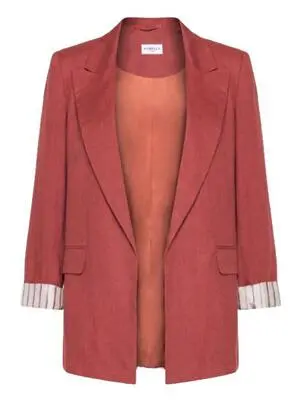 Marella Pure Linen Blazer - Brick Red