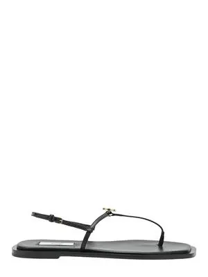 TOTEME Nappa T-strap Sandals - Black