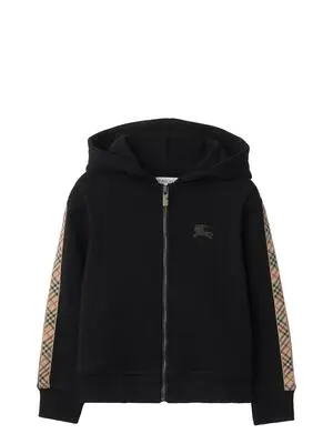 BURBERRY Burberry Hoodie With Check Motif Detail