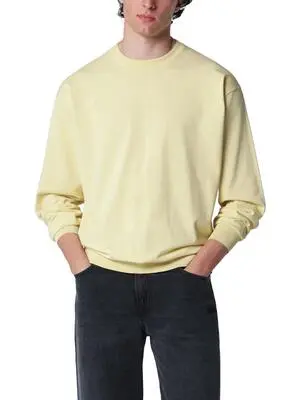 Auralee Cotton Crew Neck Long Sleeve Sweater - Yellow