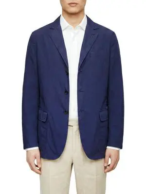 Aspesi Single-breasted Cotton Blazer With Notch Lapel - Blue
