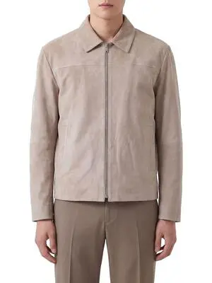ARMA Suede Goat Leather Shirt Jacket With Welt Pockets - Grey