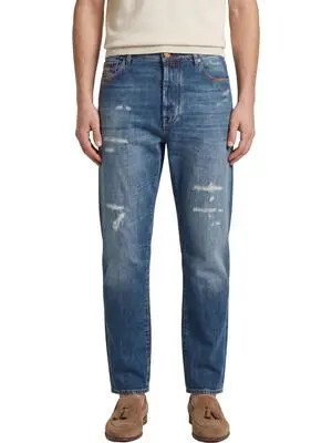 Jacob Cohen Straight-fit Distressed Denim Jeans - Blue