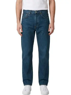 Maison Kitsuné Mid-rise Straight Jeans In Cotton Denim - Indigo