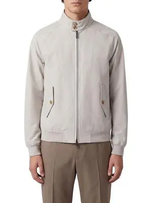 BARACUTA Cotton Blend Bomber Jacket With High Collar And Zip Closure - Grey