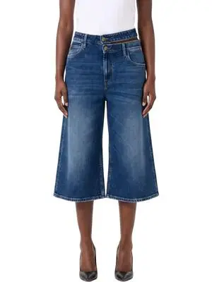 CYCLE Cotton Denim Wide-leg Cropped Jeans - Blue