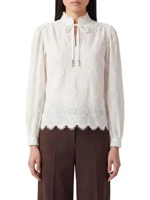 Michael Kors Embroidered Blouse - White