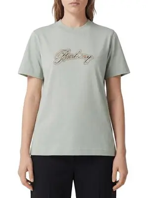 Burberry Burberry Cotton Crew Neck T-Shirt With Logo Green
