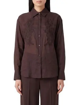 ERMANNO FIRENZE Embroidered Shirt - Brown