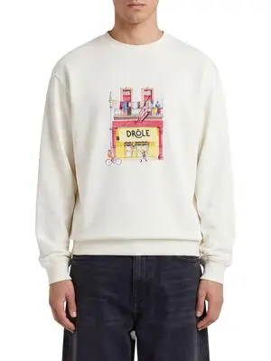 Drole De Monsieur Graphic Sweatshirt - Beige