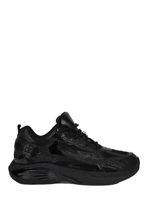 PLEIN SPORT Pegasus Project Mesh And Patent Leather Sneakers - Black