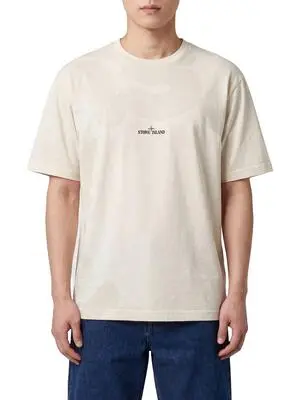 Stone Island Logo Cotton Crew Neck T-shirt - White