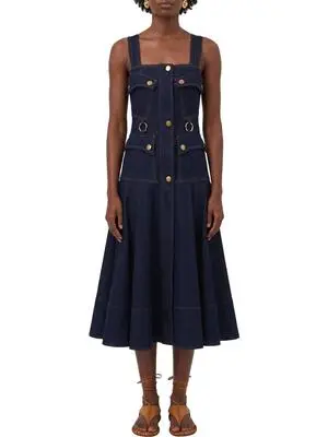 Zimmermann Denim Utility Dress - Blue