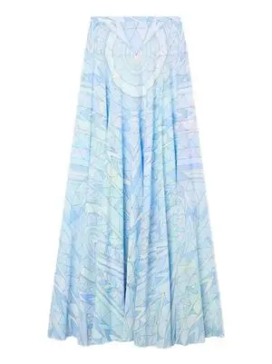 Emilio Pucci Manuba Geometric-print Strapless Skirt - Blue
