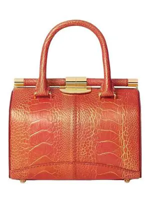 Tyler Ellis Small Jamie Doctor Leather Tote Bag - Orange