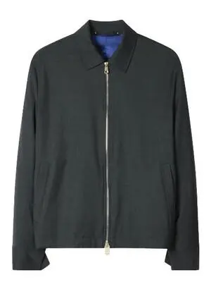 Paul Smith Dark Melange Wool Harrington Jacket - Green