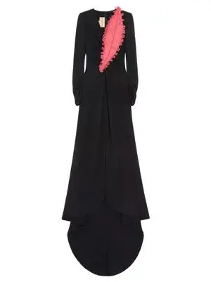 Valentino Garavani Embroidered Cady Couture Gown - Black