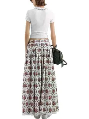 Dolce & Gabbana Floral Appliqué Crew Neck T-shirt - White