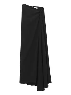 Alexander McQueen Asymmetric Waist Maxi Skirt - Black