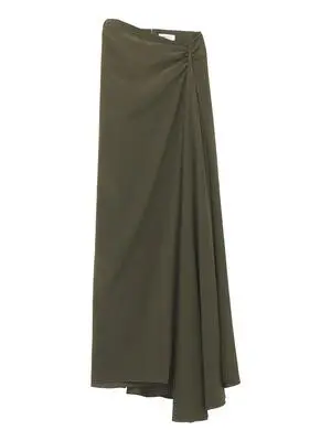 Alexander McQueen Asymmetric Waist Maxi Skirt - Green