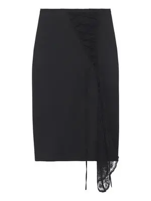 Alexander McQueen Corset Lacing Detail Pencil Skirt - Black
